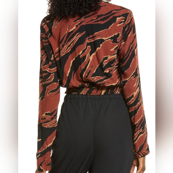 bp | Tops | Nwt Bp Wrap Front Crop Top Brown Burnout Tiger Stripe Sz ...